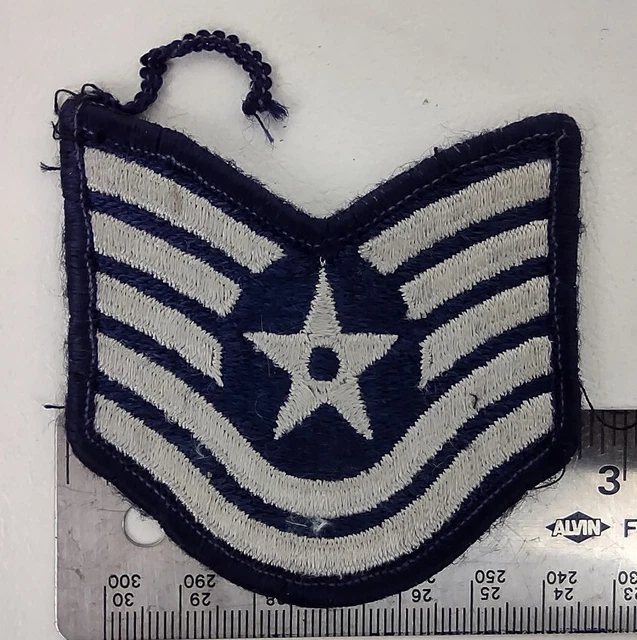 PATCH RANGO SERGENTE tecnico vintage US Air Force Distintiva E-6 E6 blu ...