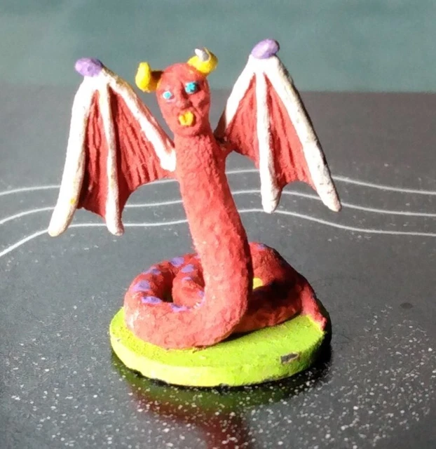 RARE VINTAGE D&D Dungeons & Dragons Metal Miniature painted demon ...