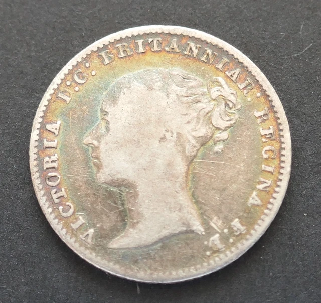 GB QUEEN VICTORIA - 1848 BRITANNIA GROAT 4d COIN - 0.925 SILVER ...