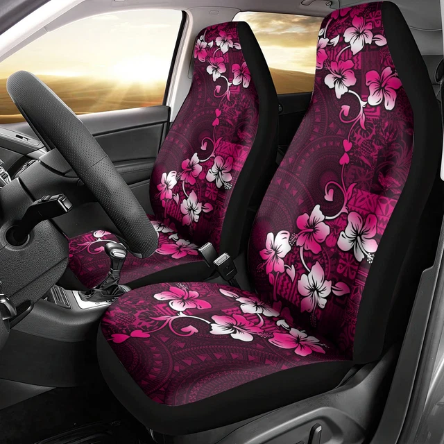 HAWAIIAN KANAKA HIBISCUS Plumeria Mix Polynesian Turtle Car Seat Covers ...