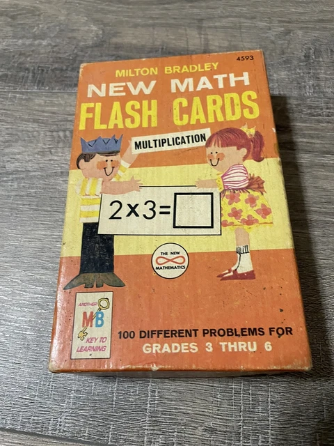 RARE VINTAGE 1965 Milton Bradley Multiplication FlashCARDS Game ...