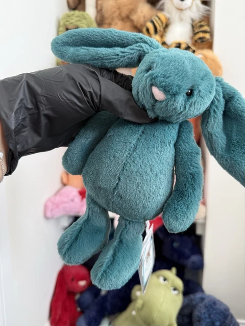 JELLYCAT SMALL BASHFUL Teal Bunny Retired BNWT Genuine Proof of ...