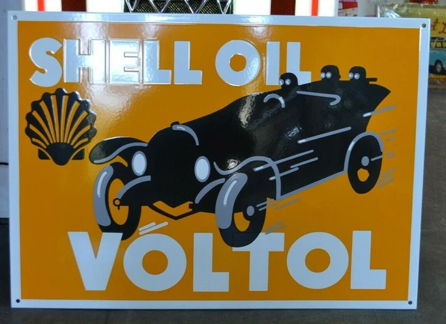 PLAQUE EMAILLEE SHELL OIL huile 70*50 cm enamel sign EUR 195,00 ...