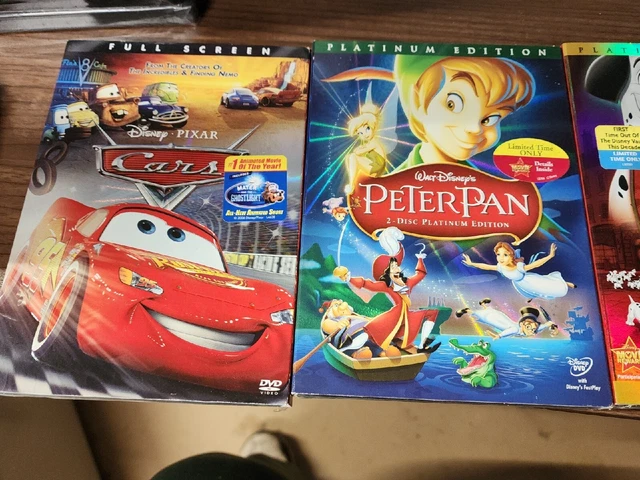 DISNEY DVD LOT Cars, Peter Pan,Lady And The Tramp, 101 Dalmatians All ...