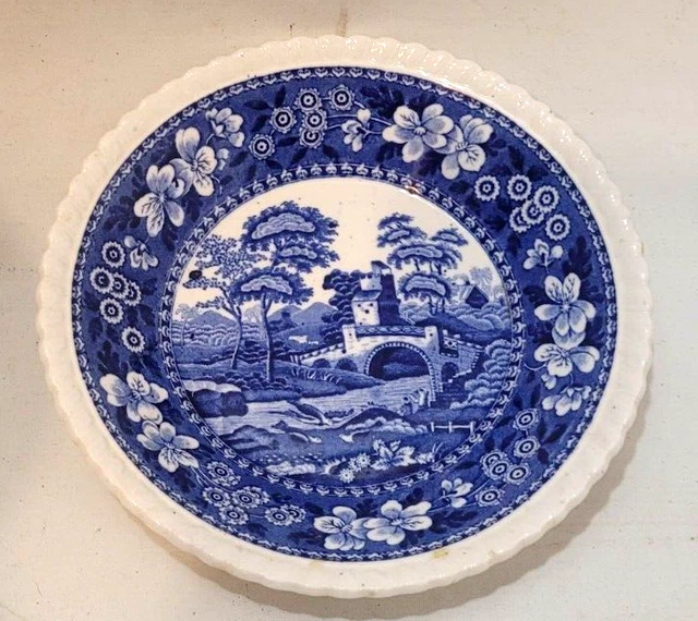 SPODE SPODE'S TOWER Blue fruit saucer old back stamp Copeland £10.00 ...