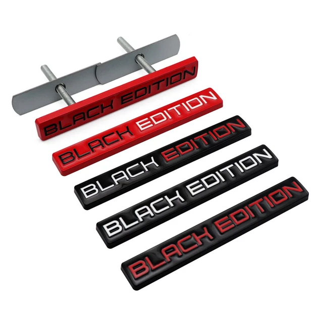 3D METAL GRILLE Red Black EDITION Logo Car Front Emblem Badge Nameplate ...