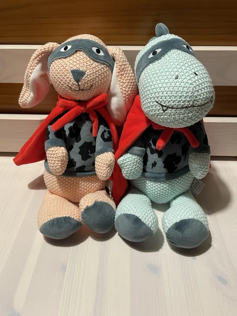SCAMP & DUDE Superhero Sleep Buddies 14" Plush Labelled 2018 Dino ...