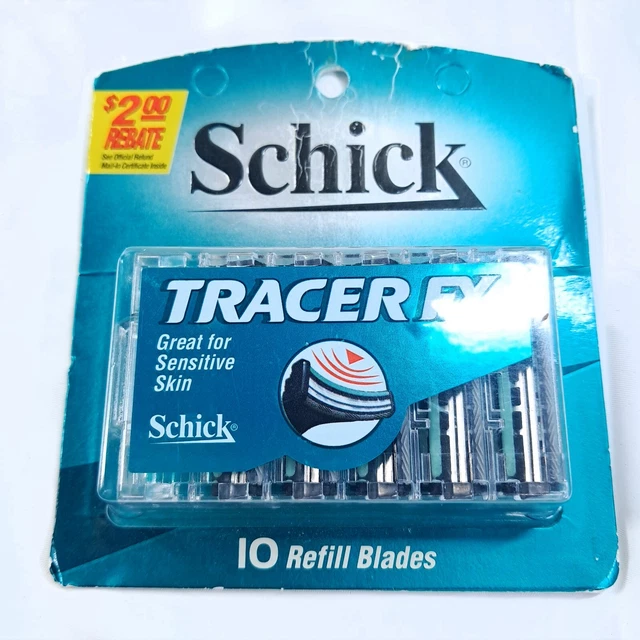 SCHICK TRACER FX sensitive skin 10 refill blades pack for men razor ...