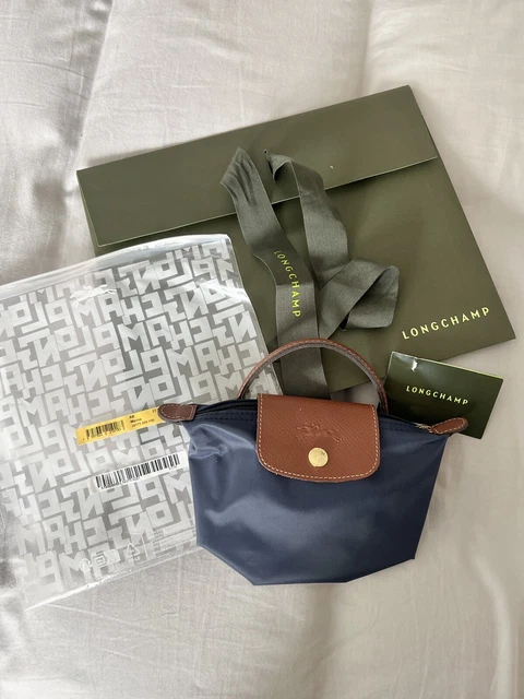 LONGCHAMP LE PLIAGE Original Mini Pouch with Handle Navy Blue Recycled ...