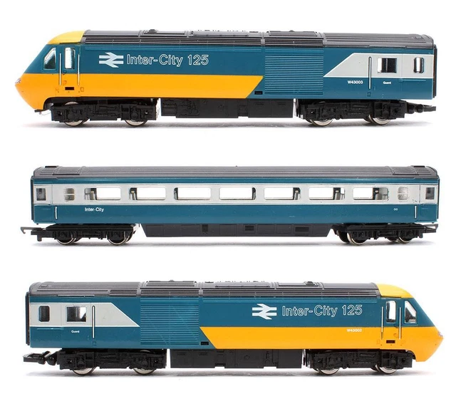 HORNBY 'OO' GAUGE Intercity 125 Blue/Grey/Yellow Class 43 Hst 3 Car Dmu ...