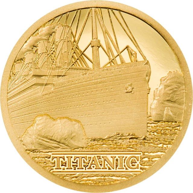 TITANIC - 11MM 24k Half Gram GOLD PROOF COIN in Capsule - 2022 Cook ...