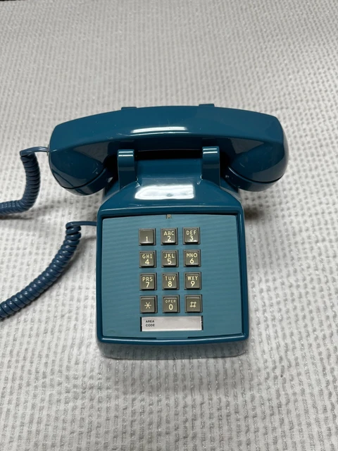 VINTAGE CORTELCO BLUE Push Button USA made Telephone TESTED WORKS! £56. ...