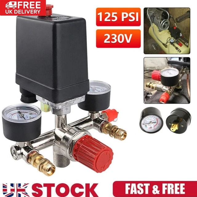 230V PRESSURE SWITCH Air Valve Manifold Compressor Control Regulator ...