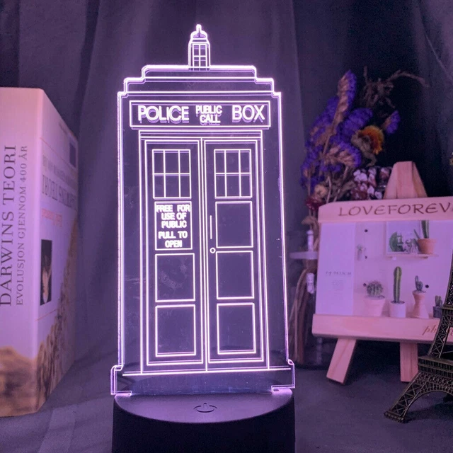 DOCTOR WHO STYLE LED Night Light Table Lamp Xams Gift 7Color 3D Tardis ...