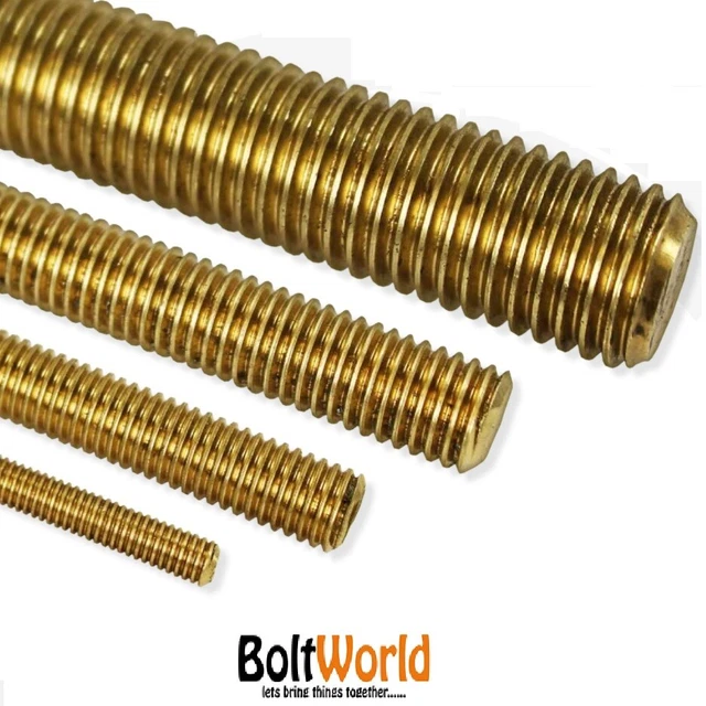1 METER SOLID Brass Threaded Rod Bar Studding Allthread M4 M5 M6 M8 M10 ...