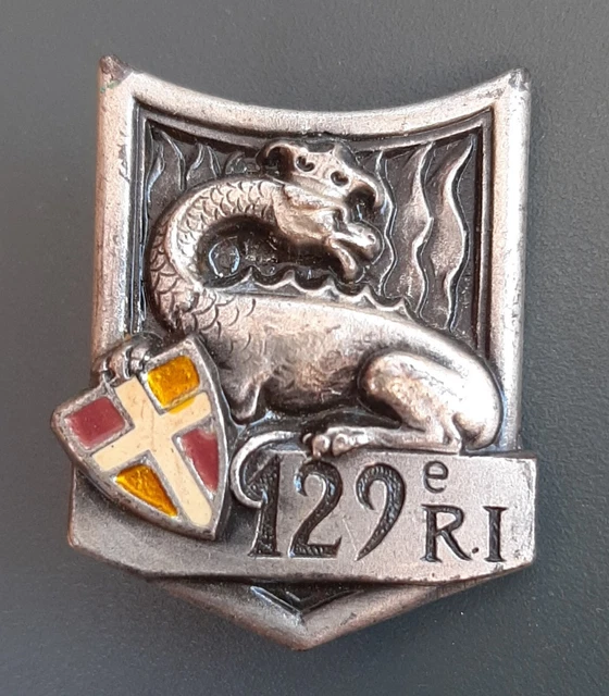 INSIGNE BADGE 129° RI ancien Régiment d’Infanterie ORIGINAL A.B. G429 ...