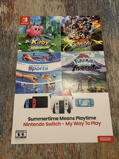NINTENDO SWITCH KIRBY Mario Strikers Pokémon Arceus Game Store Display ...