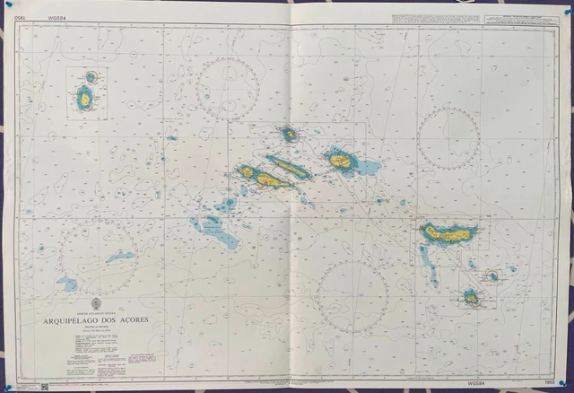 AMIRAUTÉ 1950 NORD Atlantique Océan Arquipelago Dos Acores Carte Chart ...