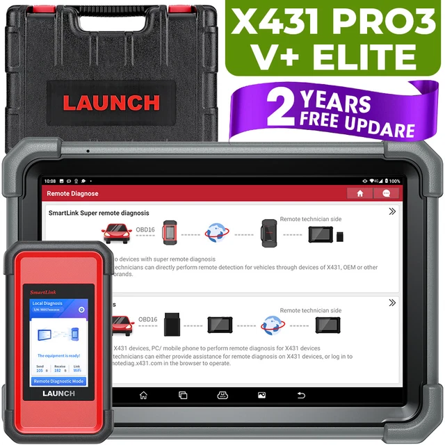 LAUNCH X431 PRO3S+ ELITE PAD VII 7 OBD2 Diagnosegerät ALLE SYSTEM ECU ...