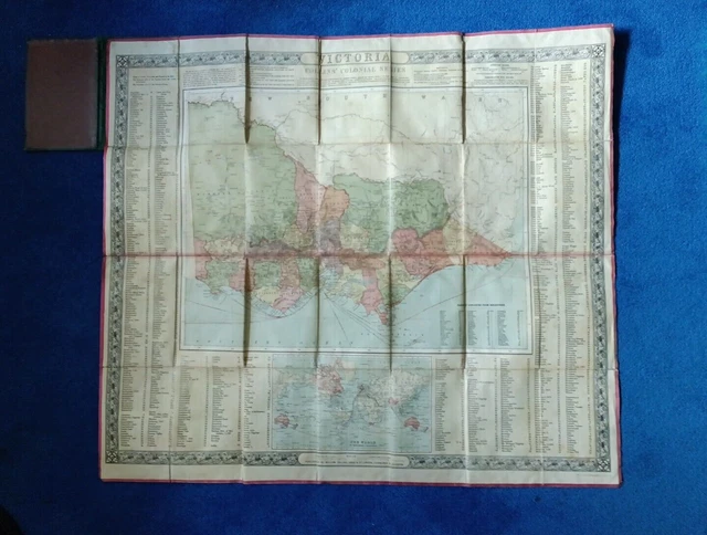 RARE ANTIQUE 1868 Foldout Map Of Victoria By Collins EUR 209,90 ...