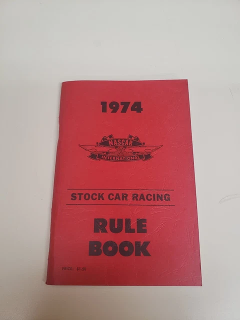 VINTAGE 1974 STOCK Car Racing Rule Book Nascar International Excellent ...