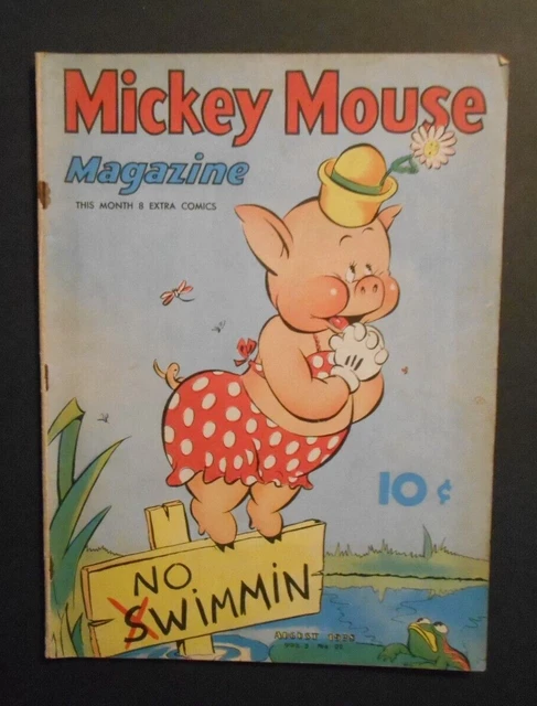 AUGUST 1938 MICKEY Mouse Magazine Comic Book V3 #11 SCARCE Walt Disney ...