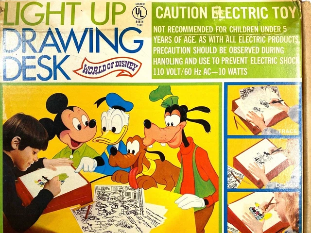 1960S WALT DISNEY LIGHT UP DRAWING BOX vintage light box toy MICKEY ...