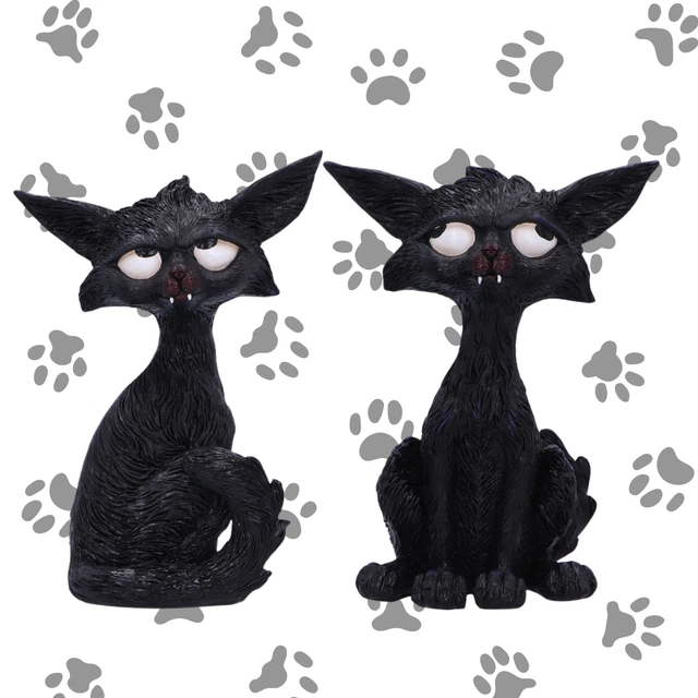 KIT & KAT Black Cat Figurines Nemesis Now Gothic Witchy Goofy Cute Gift ...