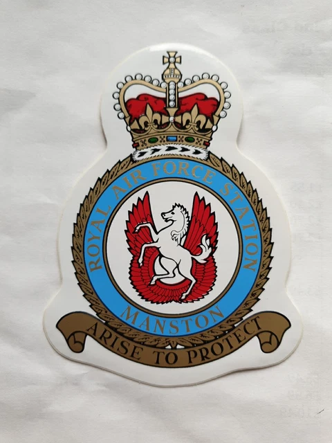 RAF ROYAL AIR Force RAF Manston Crest Sticker £5.00 - PicClick UK