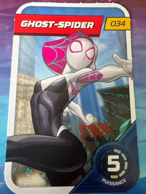 CARTE NUMÉRO 034 GHOST-SPIDER 34 🌸 Album MARVEL Défie Tes Héros 🌸 ...