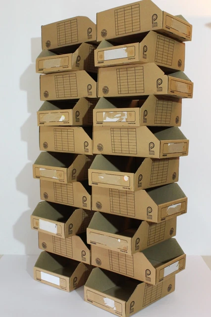 50 PRESSEL LAGERSICHTBOXEN Lagerbox Sichtlagerkasten Sichtbox Wellpappe ...