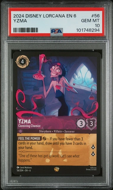 2024 DISNEY LORCANA En 6-Azurite Sea #56 Yzma - Conniving Chemist Psa ...
