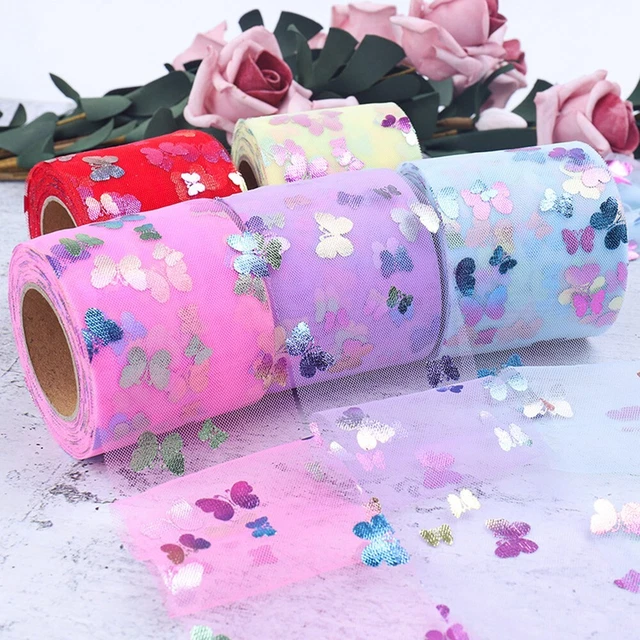 6CM WIDE TULLE Ribbon Roll DIY Craft Ribbons for Gift Wrapping and ...