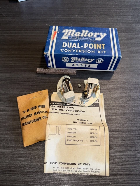 NOS MALLORY 25585 57 - 58 Ford Lincoln Mercury & Truck Dual Point ...