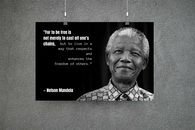 NELSON MANDELA ON Freedom and Respect Classroom Poster Motivational ...