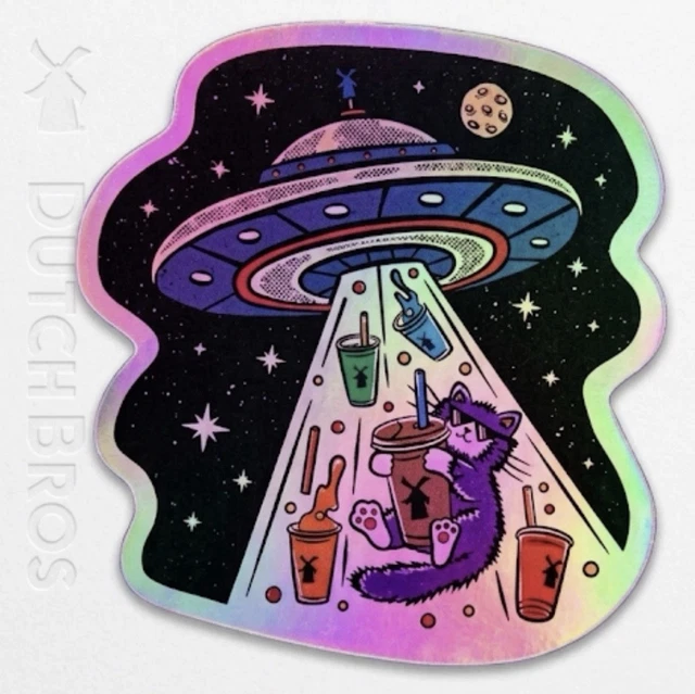 DUTCH BROS JULY 1, 2026 First Of The Month Sticker Holographic UFO ...