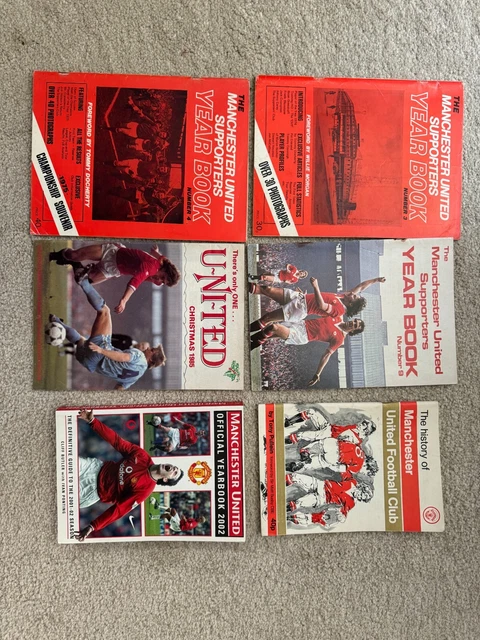 6 X MANCHESTER United Annual Year Books from 1970s to 2000's £4.99 ...