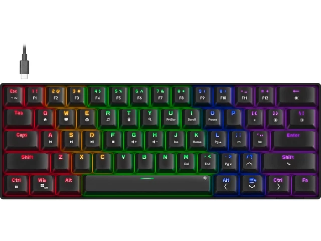 SPEEDLINK - ATMOS Rgb Rainbow Mechanical 60% Gaming Keyboard With B ...