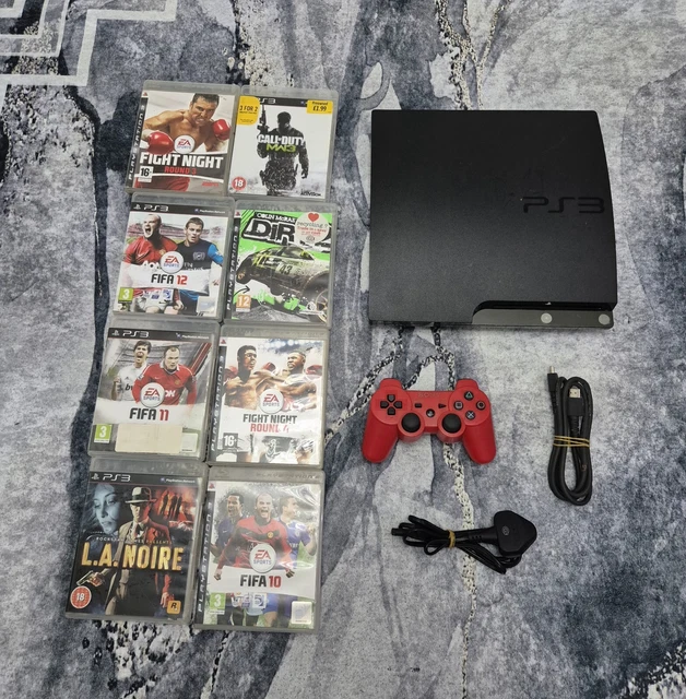 SONY PLAYSTATION 3 - Ps3 Slim 250GB with 8 Games Red Controller and ...