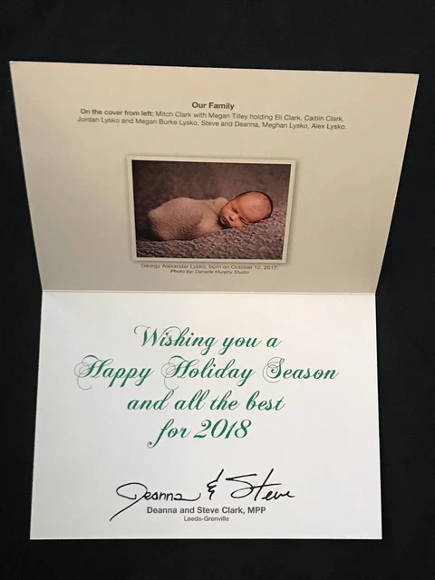 ONTARIO PROGRESSIVE CONSERVATIVE Party Minister Steve Clark Christmas ...