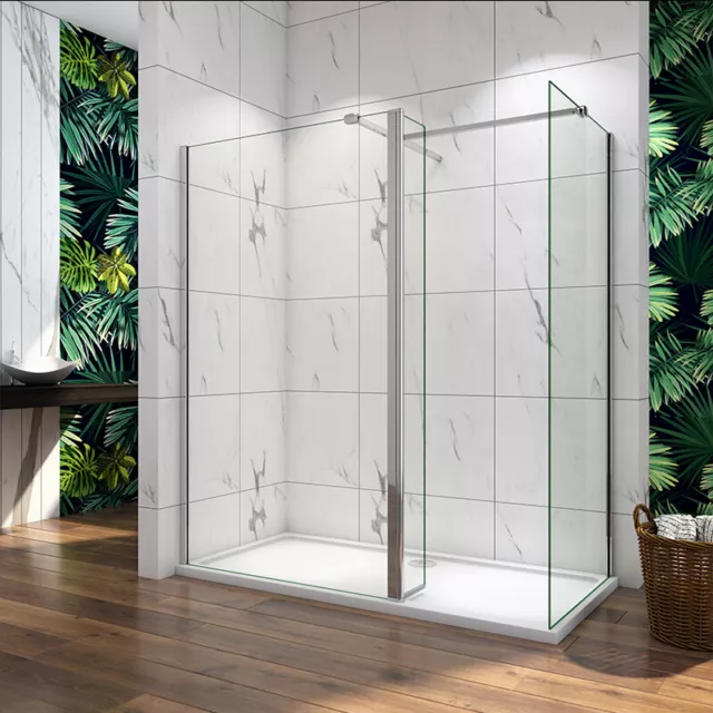 Aica Walk In Wet Room Shower Enclosure Screen 1950h Flipper Panel 8mm