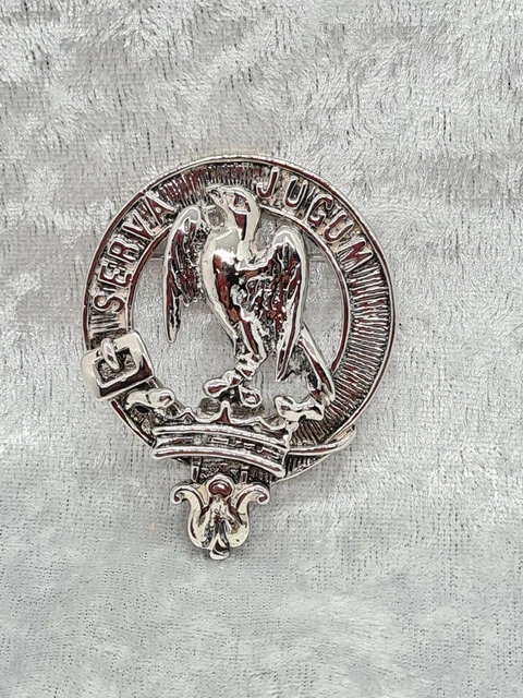 SCOTTISH CLAN/FAMILY &HAY& Crest Brooch Motto Serva Jugum- My Word £8.25 - PicClick UK