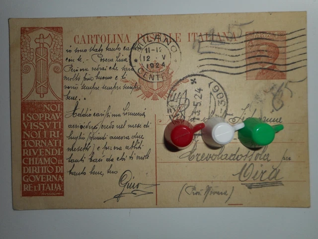 CARTOLINA POSTALE 1924 Mussolini Fascio Littorio Ventennio Fascista EUR ...