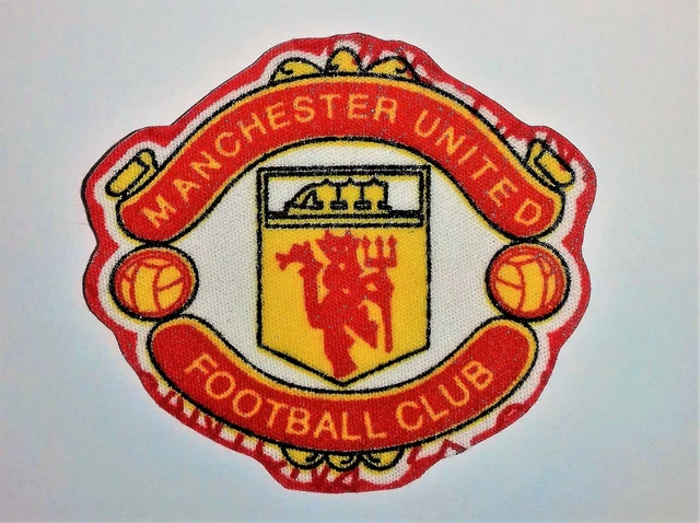 MANCHESTER UNITED FC Football Club Upcycled Cotton Iron on Crest Badge ...