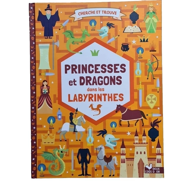 CHERCHE ET TROUVE Princesses Et Dragons dans les Labyrinthes Livre EUR ...