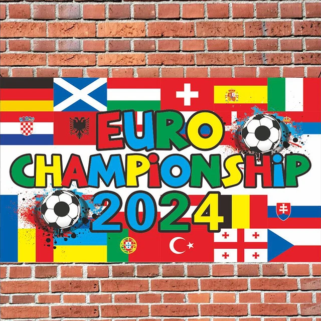 EUROPEAN FOOTBALL CHAMPIONSHIP EURO 2024 Fabric Flags Bunting All 24 ...