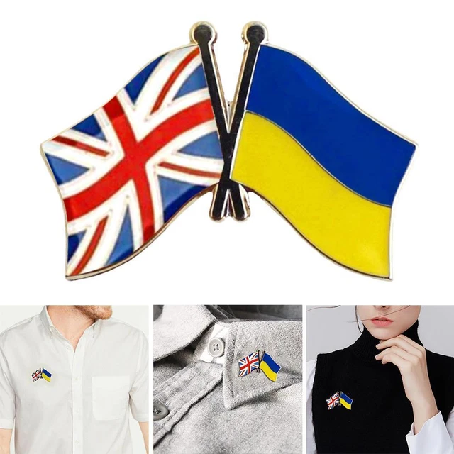 UKRAINE UK UKRAINIAN Diplomat Brooch Flag Lapel Pin Badge *1 2022 ...