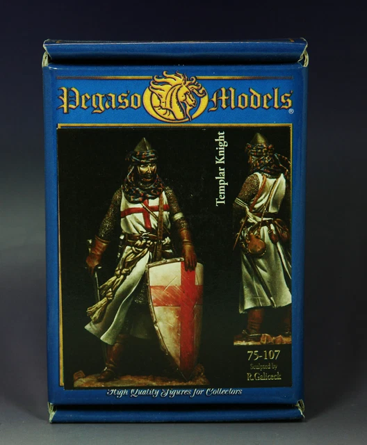 ORIGINAL METAL FIGURE Kit- Pegaso Models 75mm -Templar Knight (75-107 ...