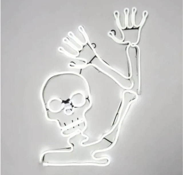 HYDE & EEK! LED Neon Waving Skeleton Halloween Silhouette Light Wall ...