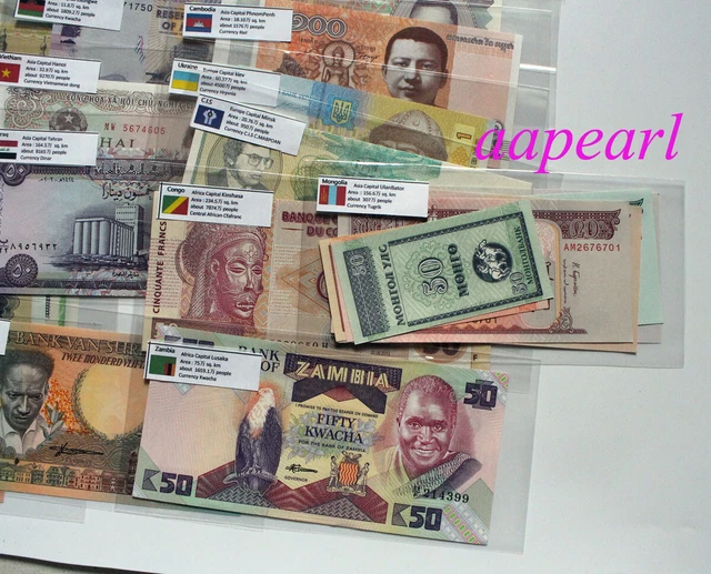 50 DIFFERENT 26COUNTRIES World Banknotes Foreign Paper Money English ...